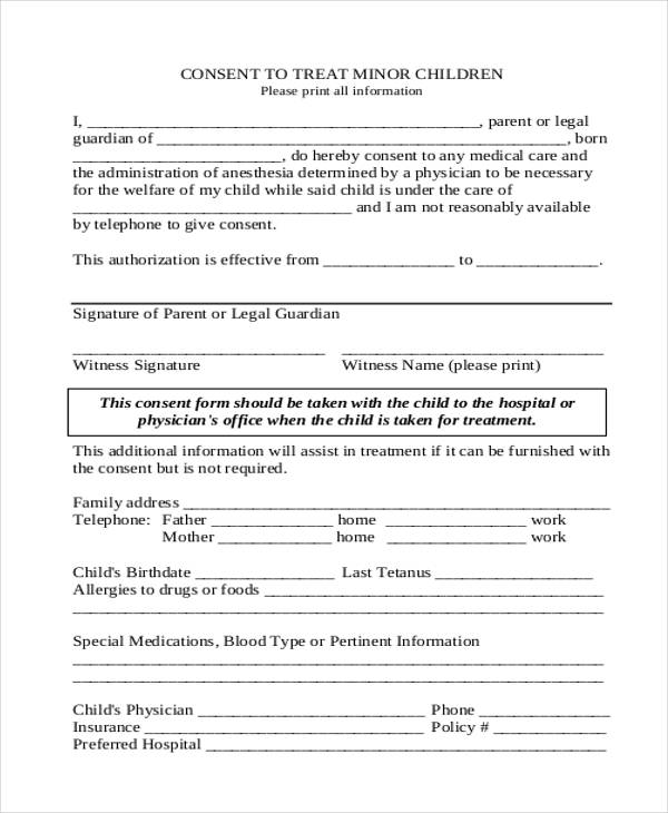 FREE 20+ Medical Consent Forms in PDF | Ms Word