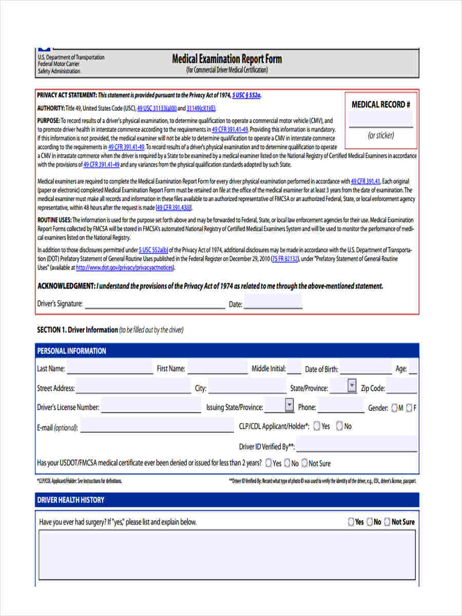 FREE 7+ Physical Report Forms in PDF | Ms Word
