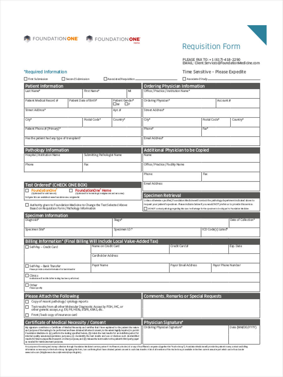 FREE 12+ Test Requisition Form Samples, PDF, MS Word, Google Docs