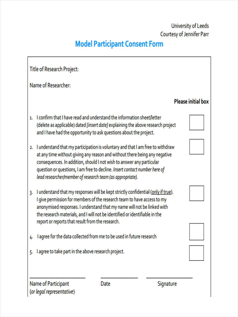FREE 8+ Participant Consent Forms in PDF | MS Word