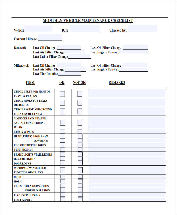 FREE 5+ Vehicle Service Forms in PDF