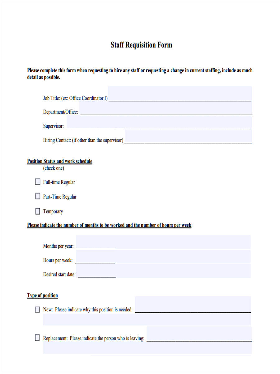 FREE 5+ Staff Requisition Forms in MS Word | PDF