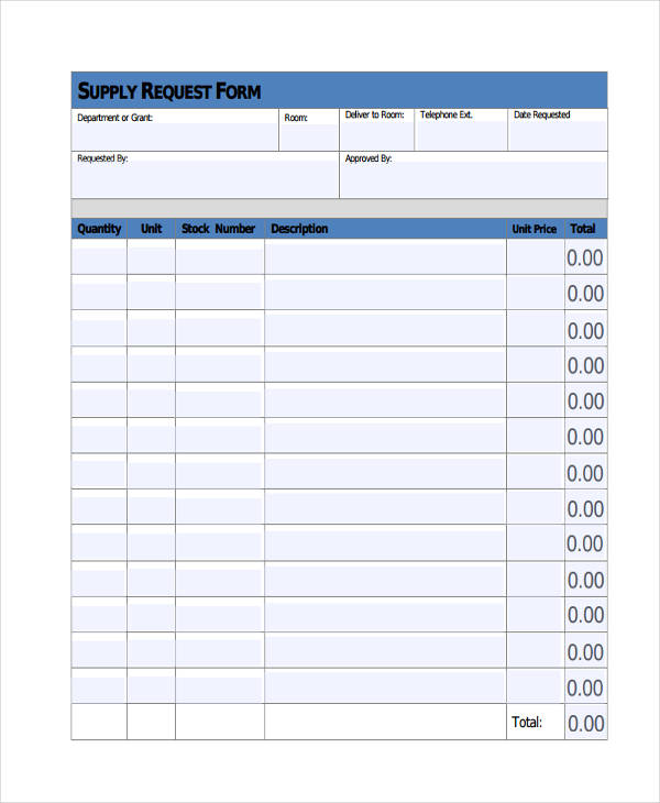 FREE 16+ Supply Request Form Samples, PDF, MS Word, Google Docs, Excel