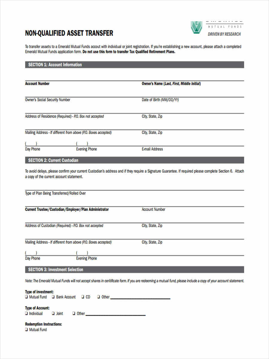 FREE 9+ Asset Transfer Forms in PDF | Ms Word | Excel