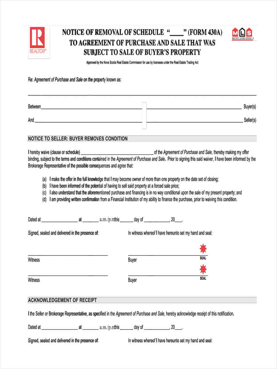 FREE 7+ Sample Notice of Removal Forms in MS Word | PDF
