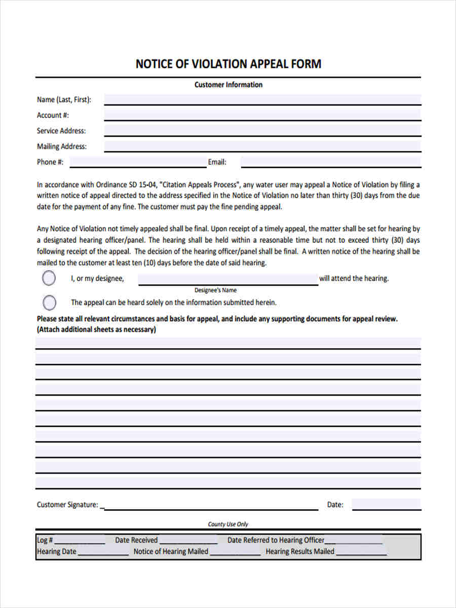 FREE 7 Sample Notice Of Violation Forms In MS Word PDF FREE 7 Sample Notice Of Violation Forms In MS Word PDF