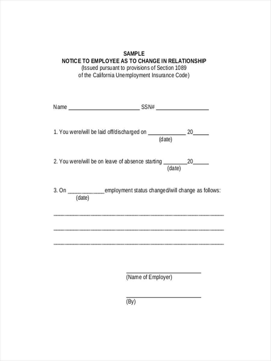 FREE 9+ Sample Notice to Employee Forms in PDF | Ms Word