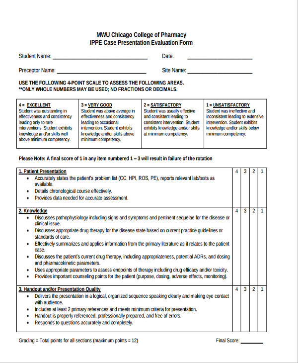 FREE 37+ Presentation Evaluation Forms in PDF | Ms Word | Excel