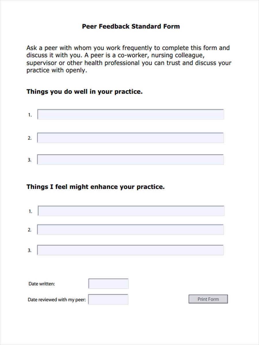 FREE 13+ Nursing Feedback Form Samples, PDF, MS Word, Google Docs