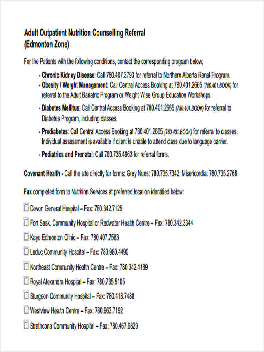 FREE 12+ Counseling Referral Form Samples, PDF, MS Word, Google Docs