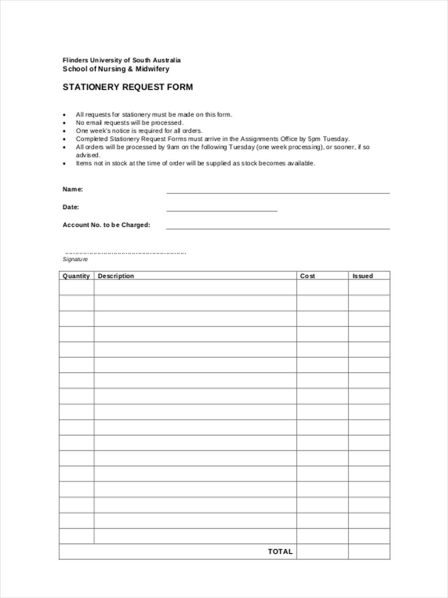 FREE 13+ Stationery Requisition Form Samples, PDF, MS Word, Google Docs
