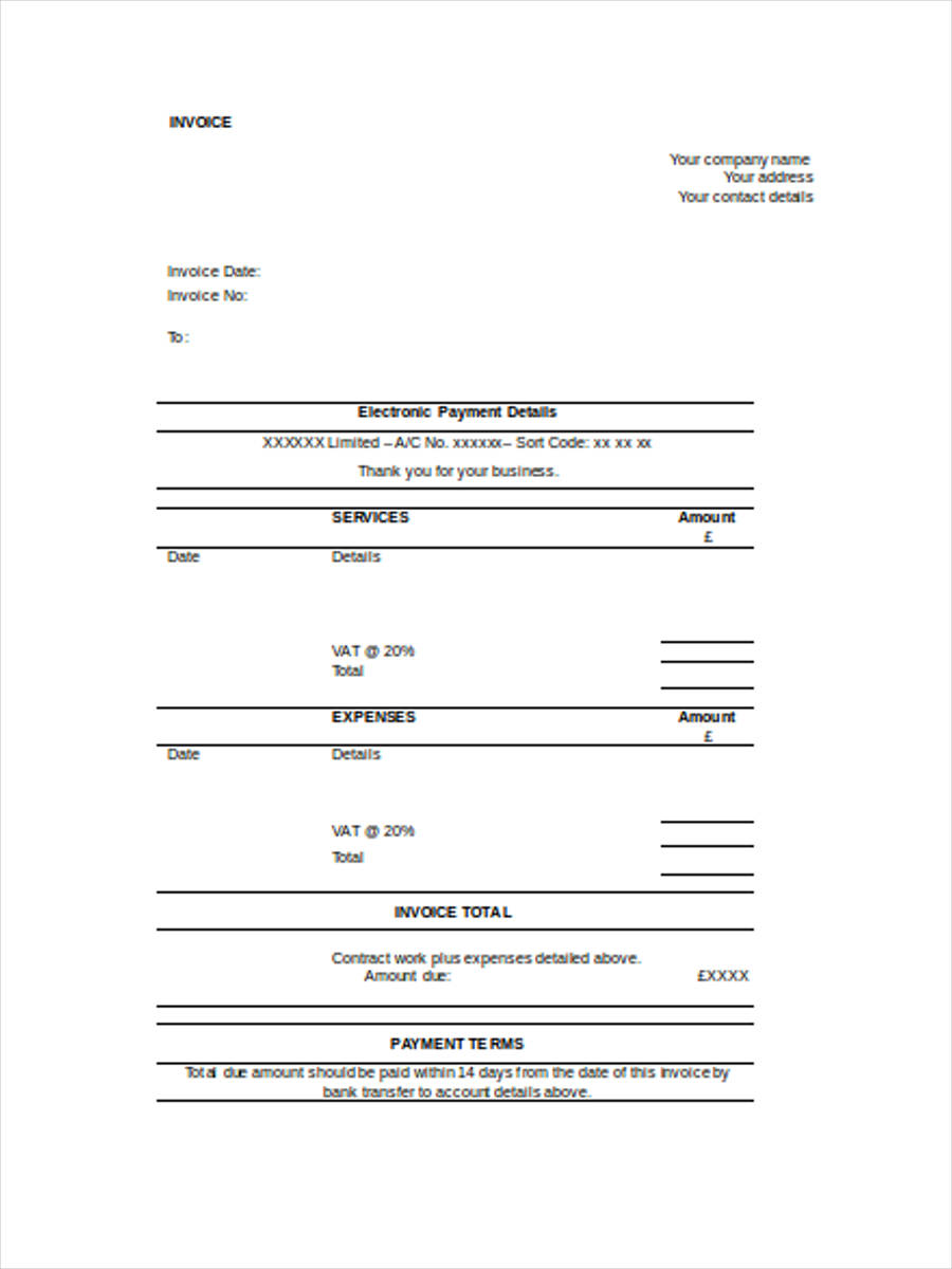 FREE 6+ Billing Invoice Forms in MS Word | PDF | Excel