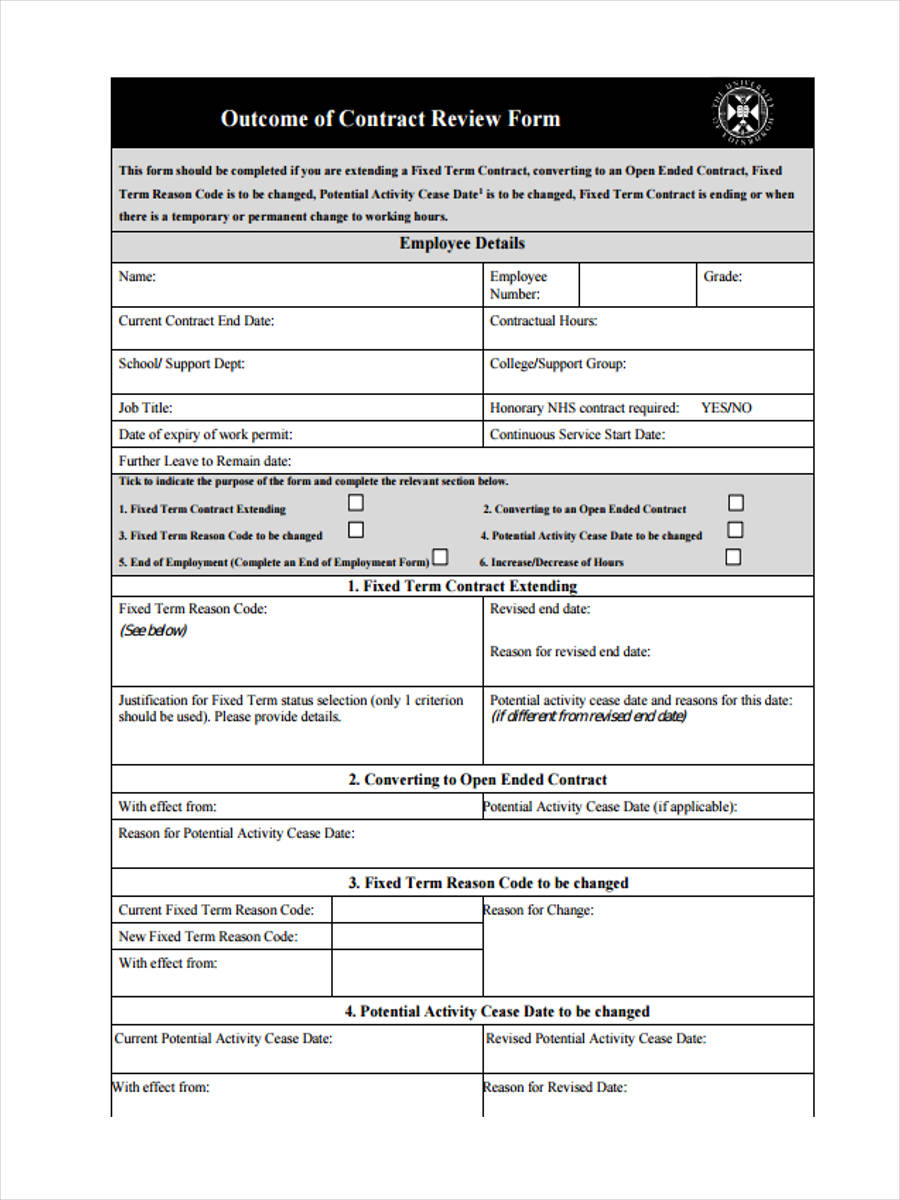 FREE 7+ Contract Review Forms in PDF | Ms Word