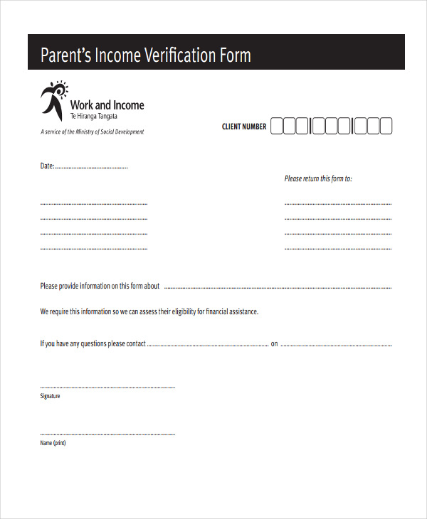 FREE 12+ Income Verification Forms in PDF | Ms Word