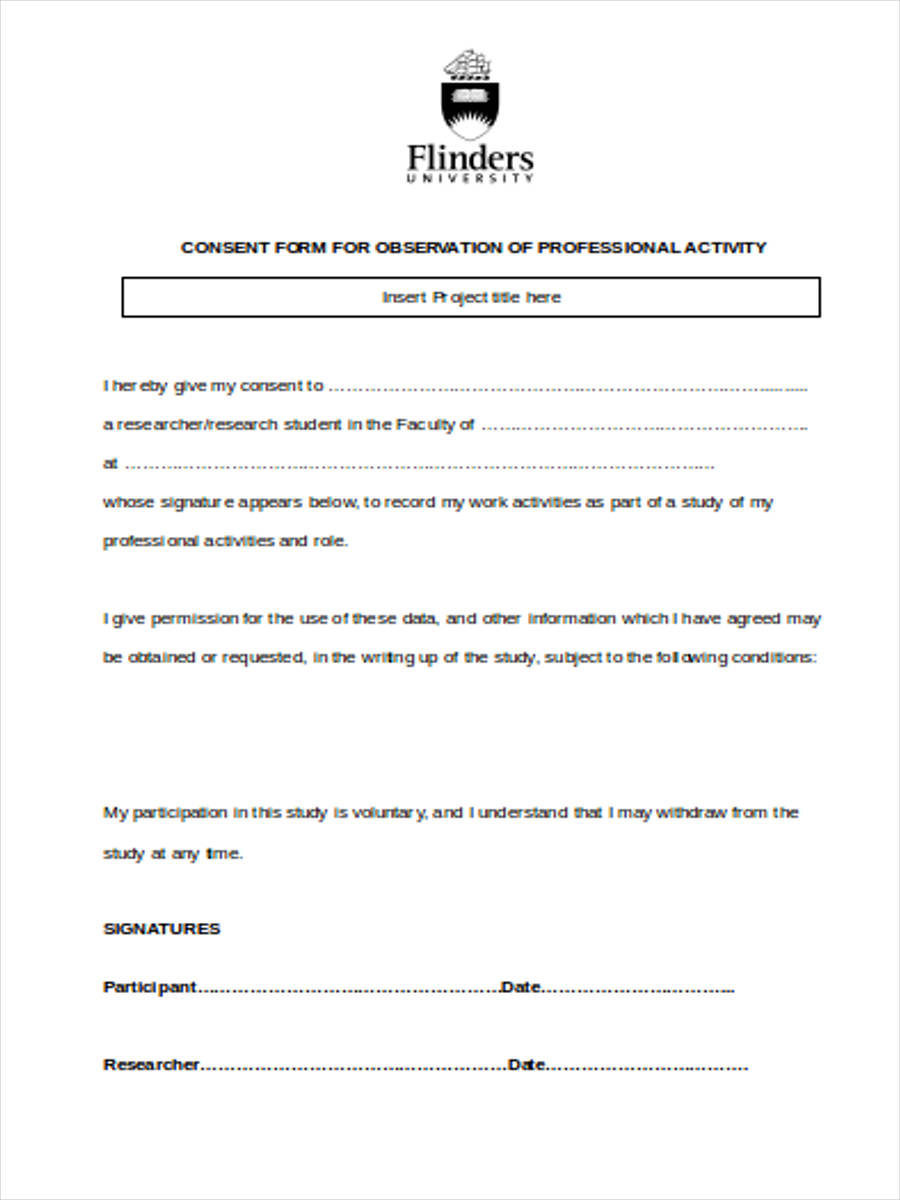 FREE 7+ Participant Consent Forms in MS Word | PDF