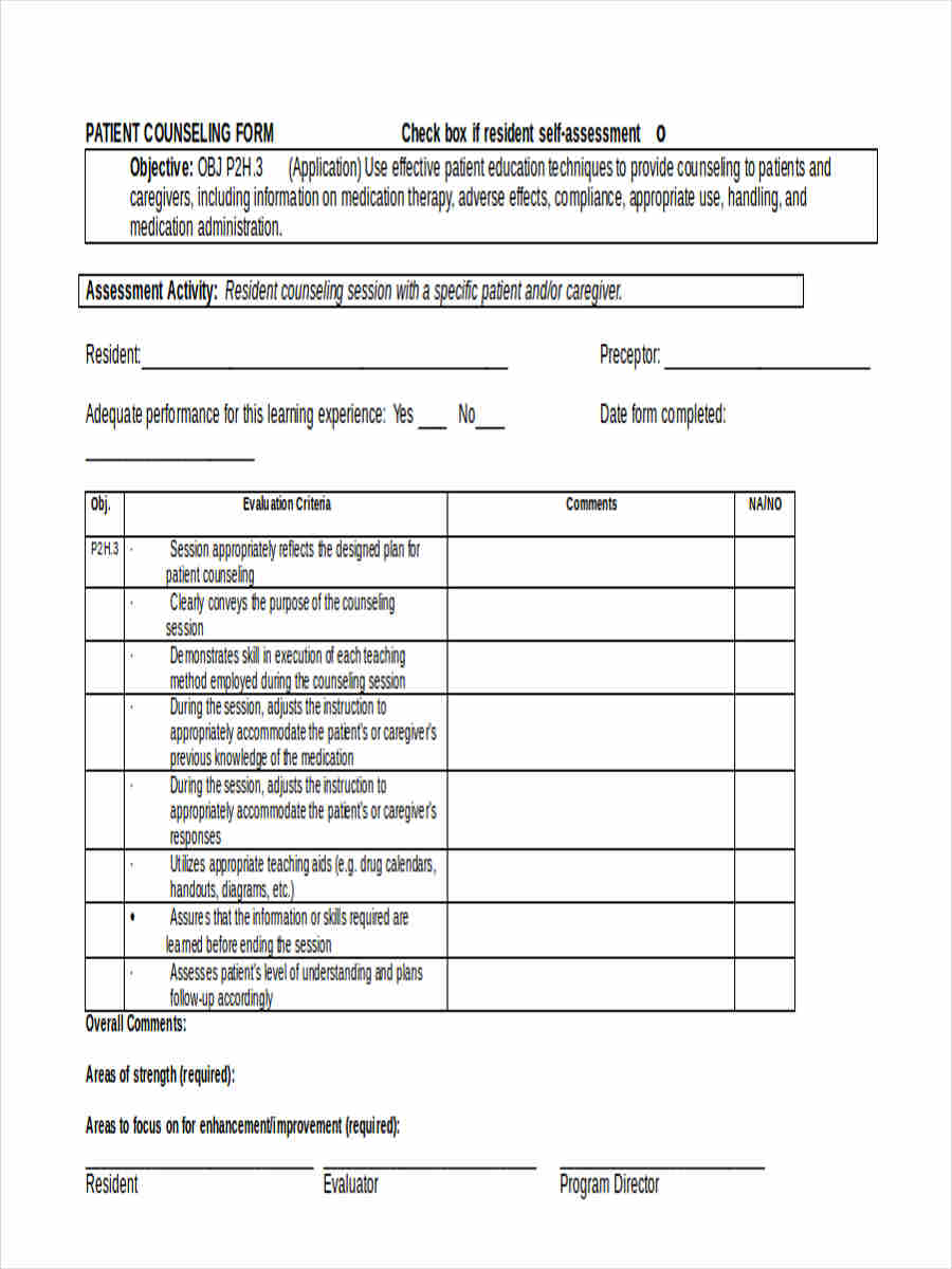 FREE 5+ Patient Counseling Forms in PDF | Ms Word