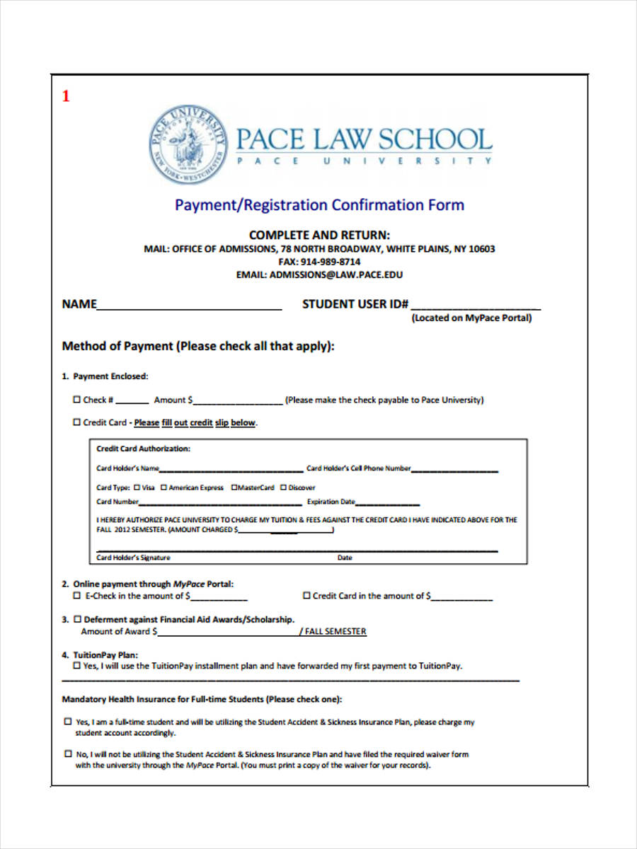 FREE 13+ Payment Confirmation Form Samples, PDF, MS Word, Google Docs