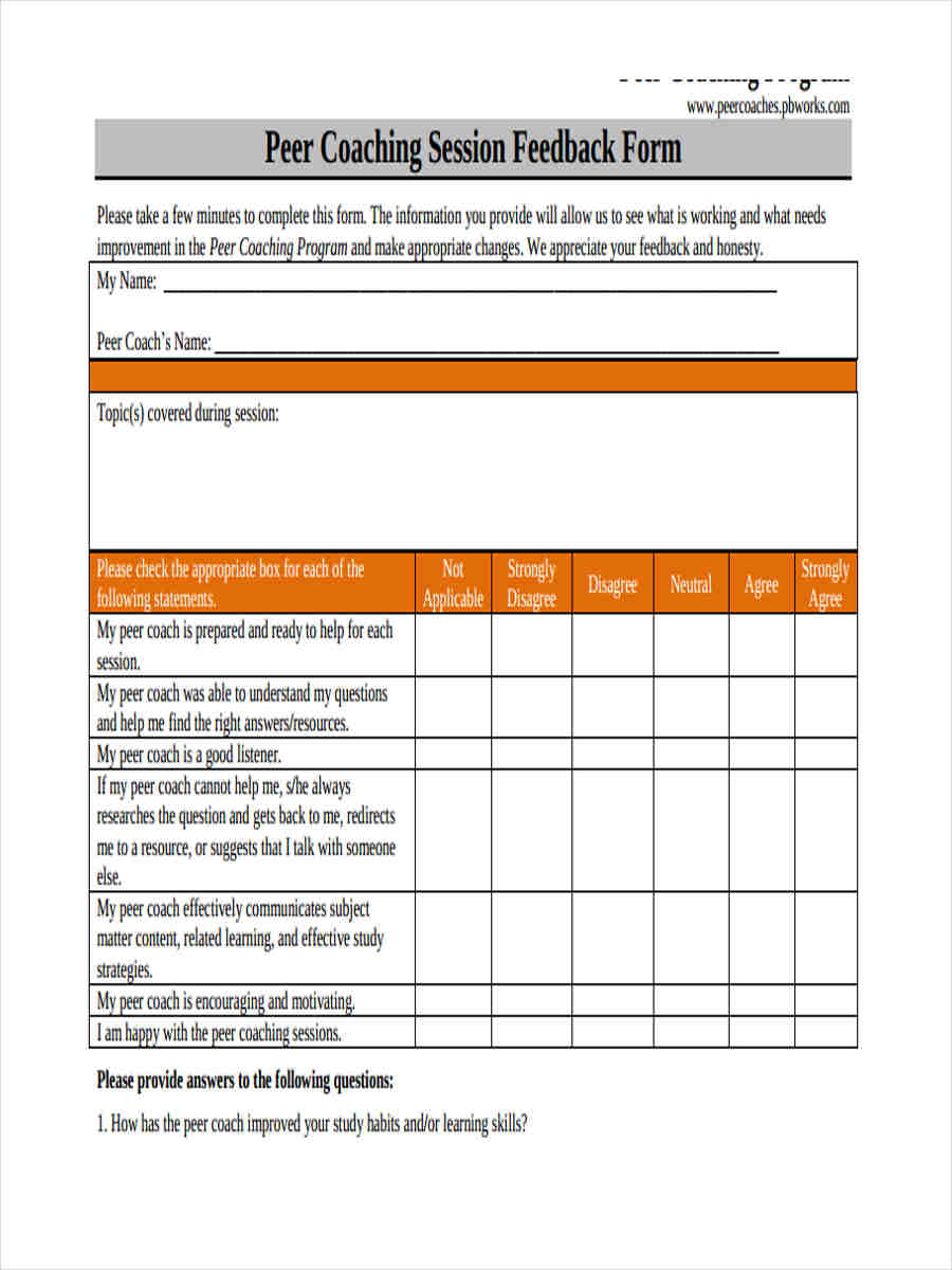 FREE 32+ Different Formats for Feedback Forms in PDF | Ms Word | Excel