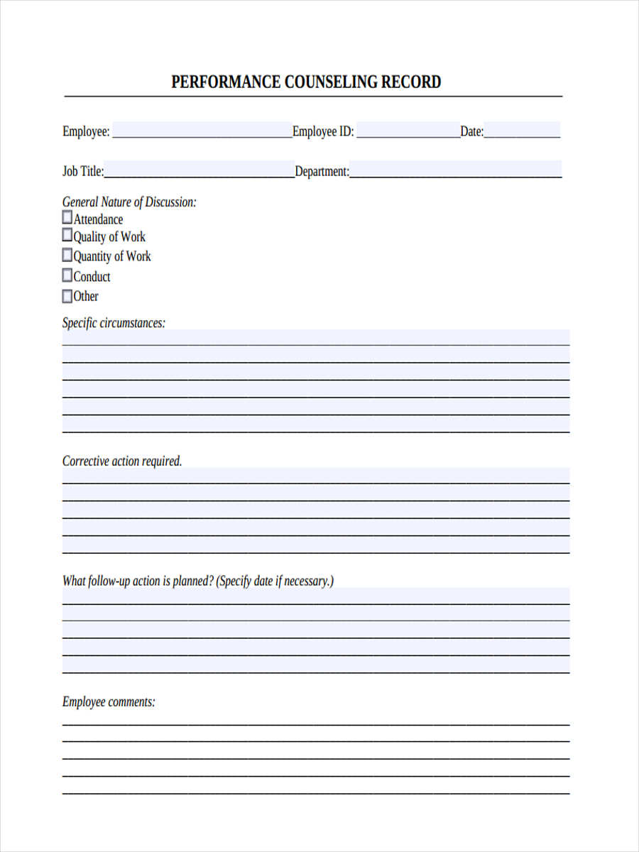 FREE 6+ Performance Counseling Forms in PDF