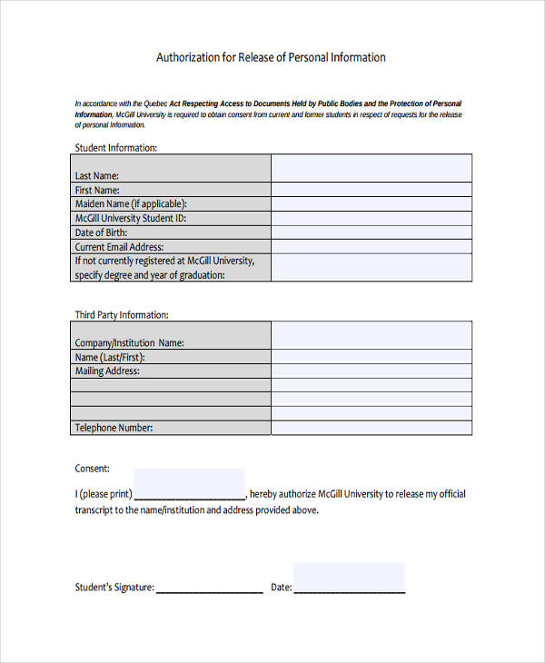 FREE 24+ General Release of Information Forms in PDF | Ms Word