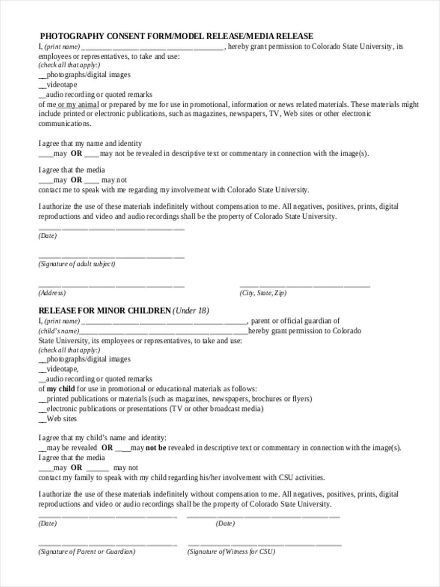 FREE 6+ Model Consent Forms in MS Word | PDF