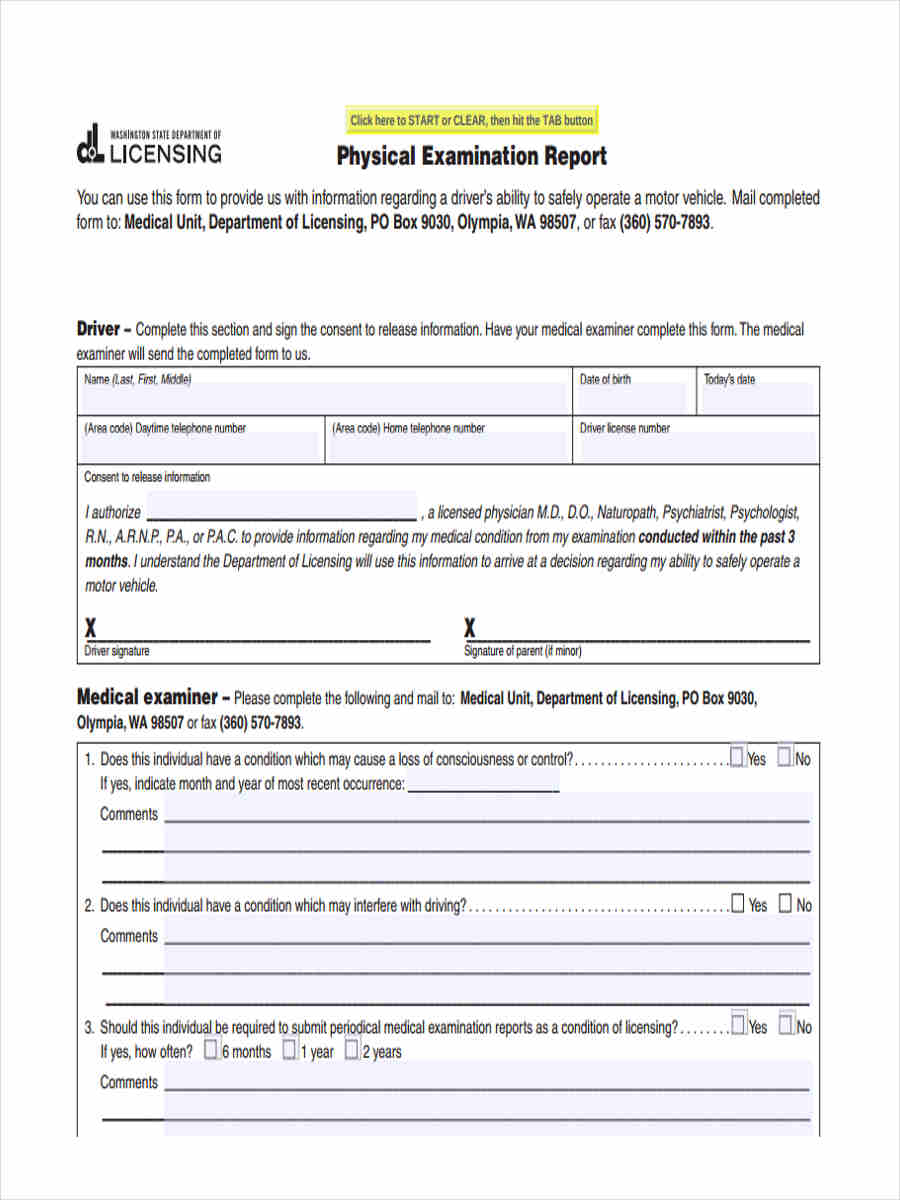 FREE 7+ Physical Report Forms in PDF | Ms Word