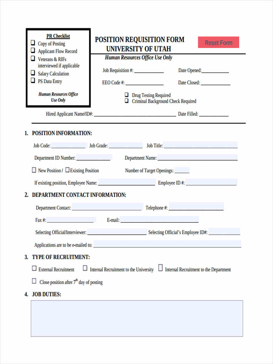 FREE 10+ Recruitment Requisition Form Samples, PDF, MS Word, Google Docs