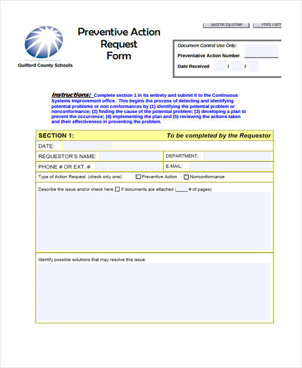 FREE 8+ Preventive Action Forms in PDF | Ms Word | Excel