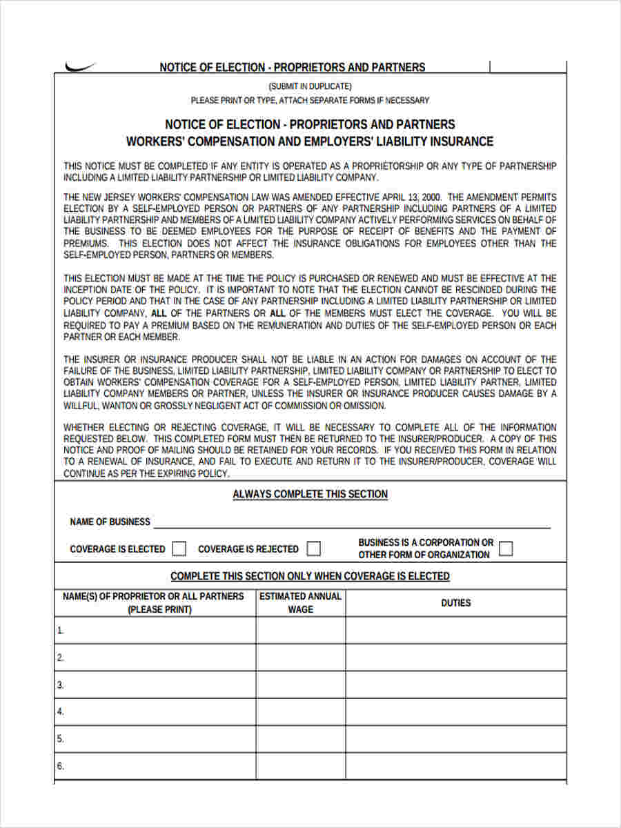 FREE 6 Sample Notice Of Election Forms In MS Word PDF Excel