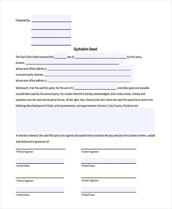 FREE 27+ Deed Form Samples, PDF, MS Word, Google Docs