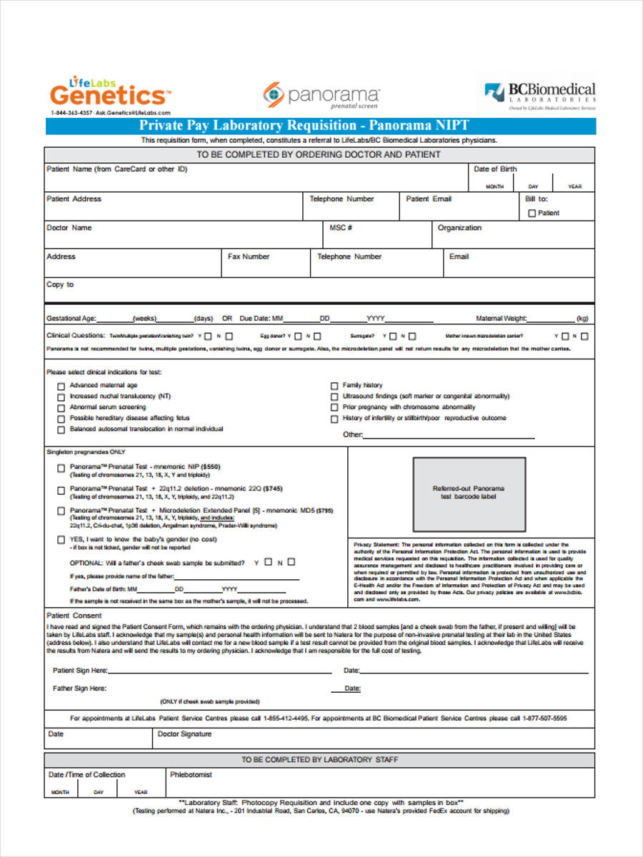 FREE 6+ Lab Requisition Forms in PDF | MS Word | Pages
