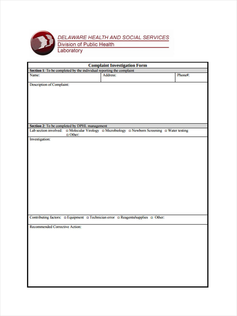 FREE 10+ Complaint Investigation Forms in PDF | Ms Word