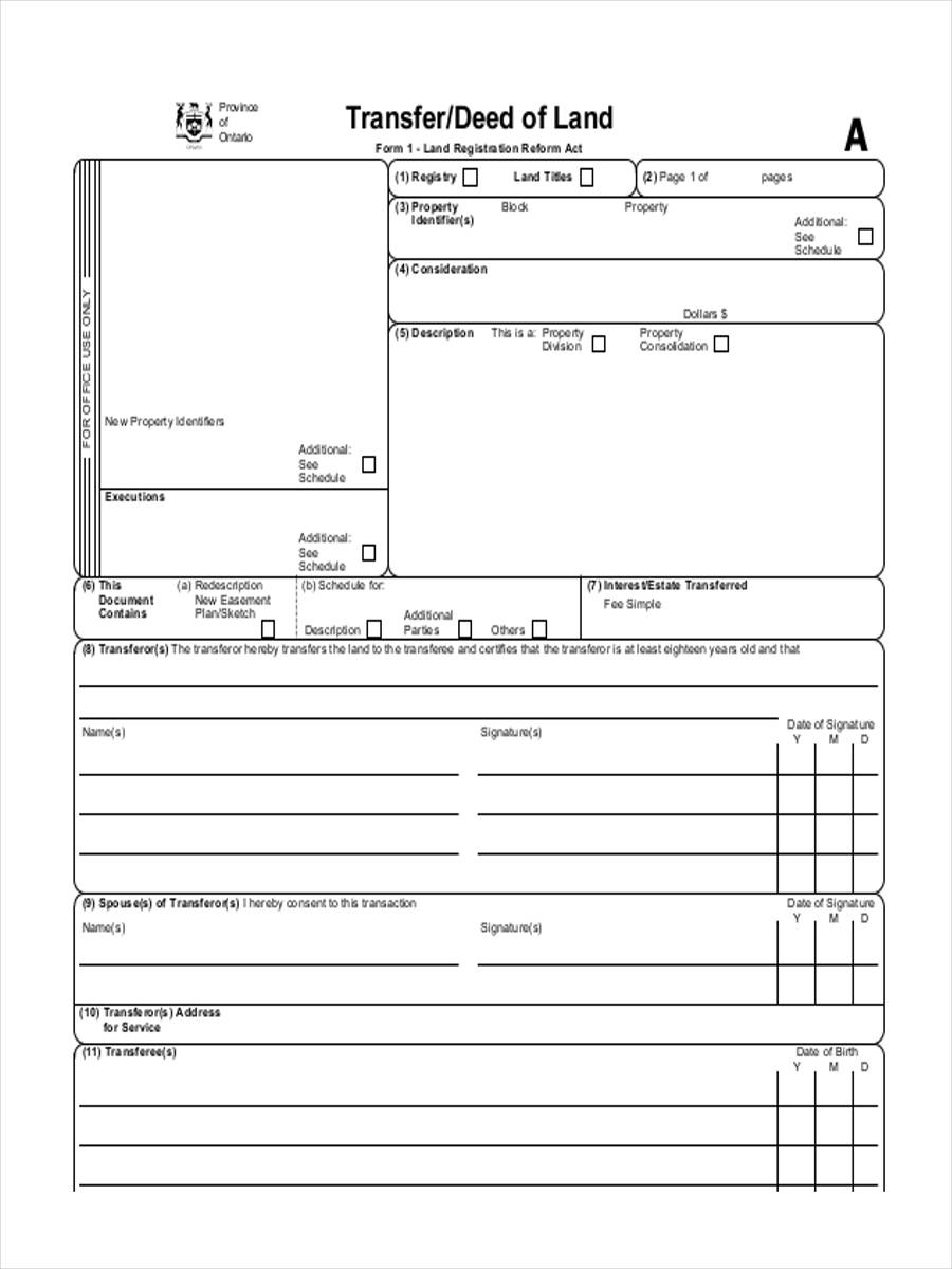 FREE 10+ Property Transfer Forms in PDF | Ms Word | Excel