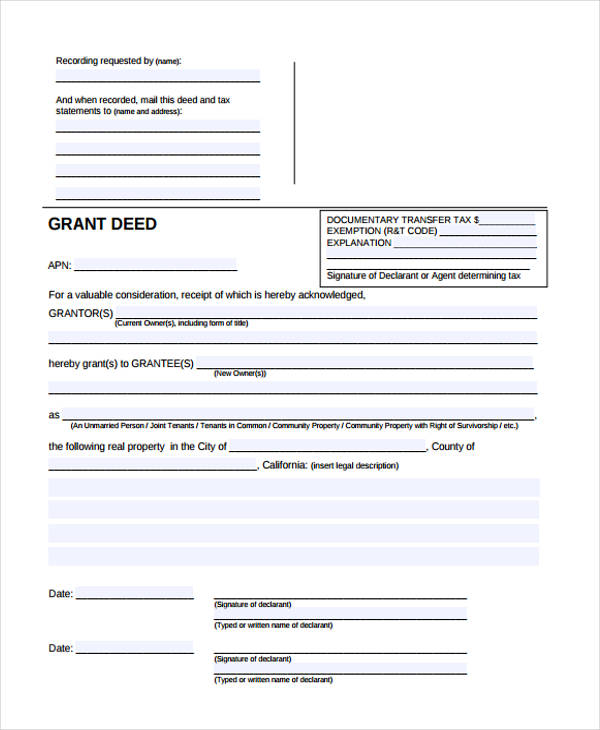 FREE 27+ Deed Form Samples, PDF, MS Word, Google Docs