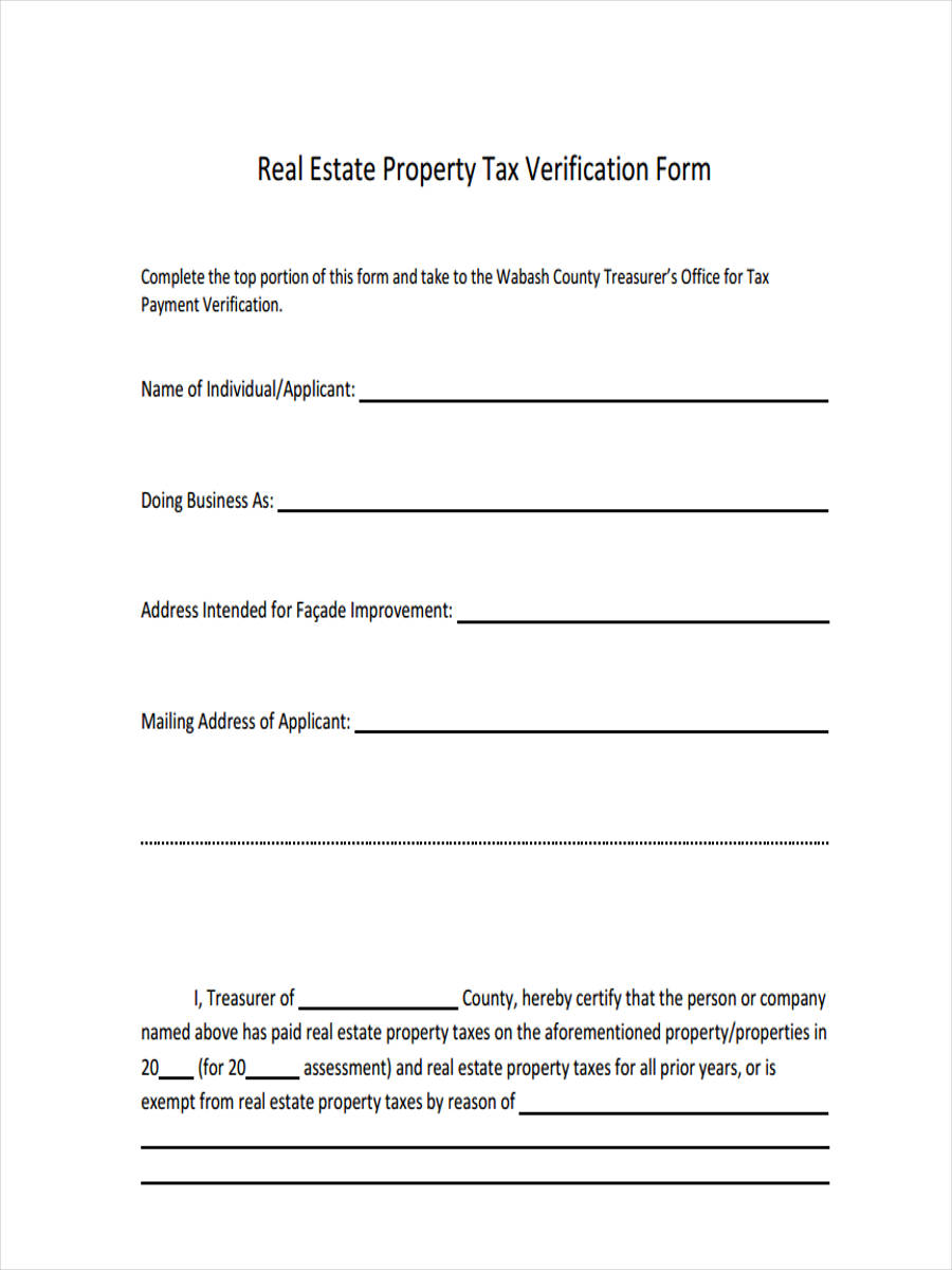 FREE 8+ Sample Tax Verification Forms in PDF