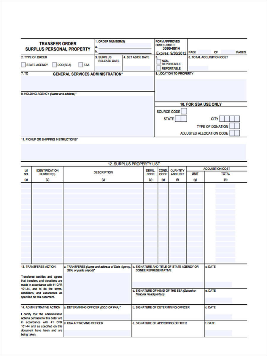 FREE 10+ Property Transfer Forms in PDF | Ms Word | Excel