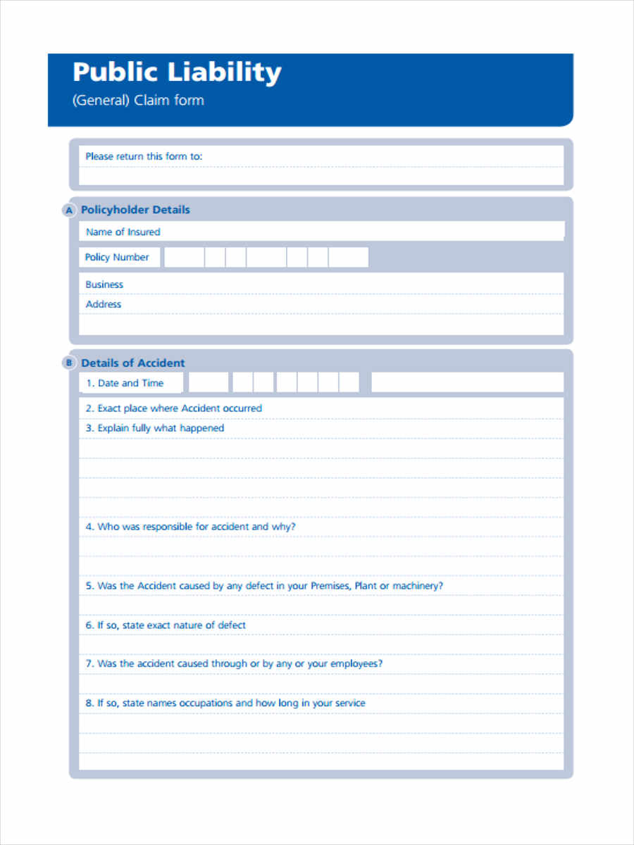 FREE 6+ Public Liability Forms in MS Word | PDF