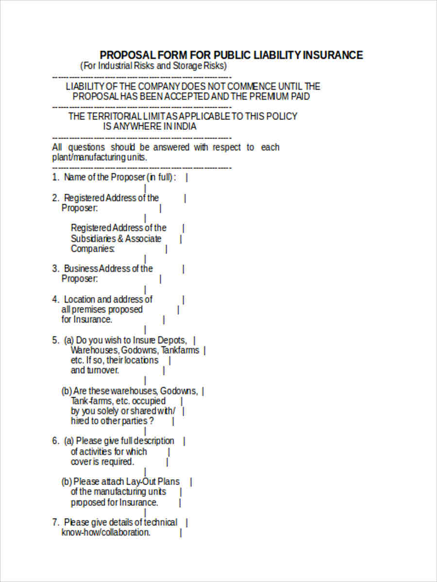 FREE 6+ Public Liability Forms in MS Word | PDF