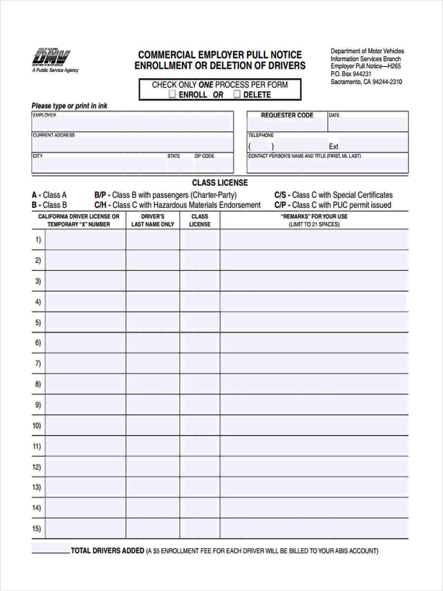 FREE 5+ Sample Pull Notice Forms in MS Word | PDF