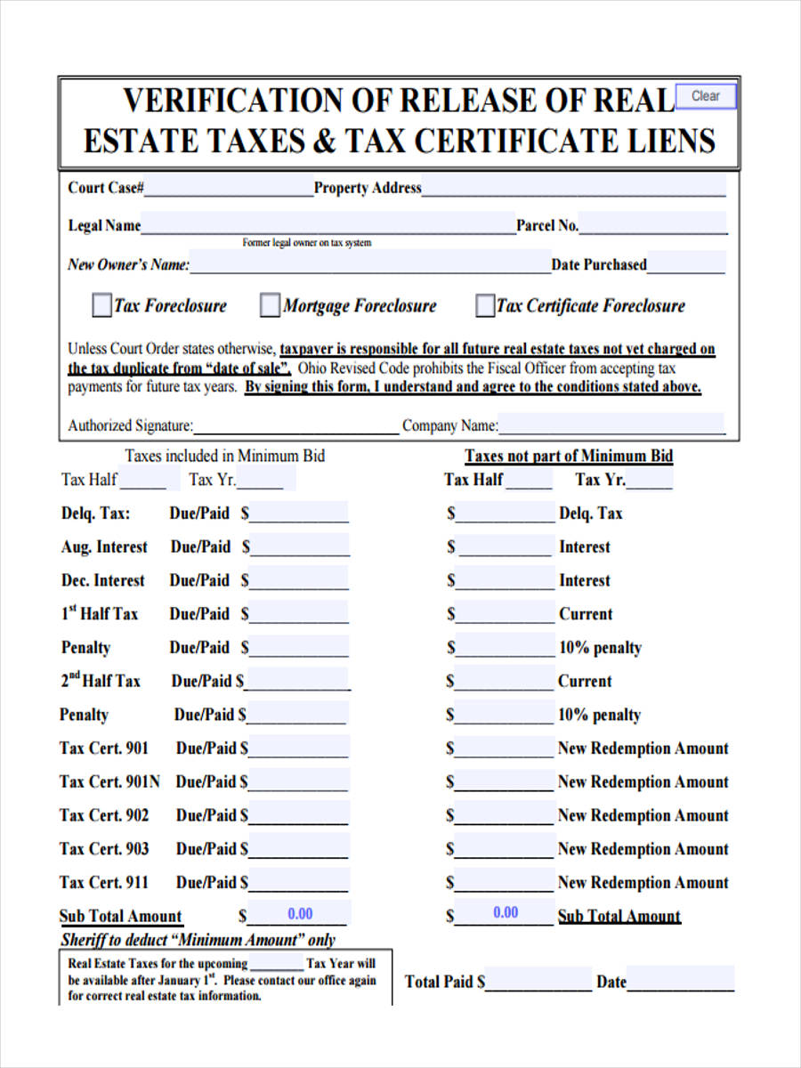 FREE 8+ Sample Tax Verification Forms in PDF