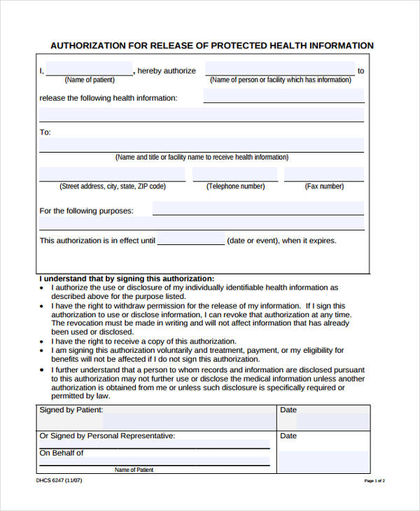 FREE 24+ General Release of Information Forms in PDF | Ms Word