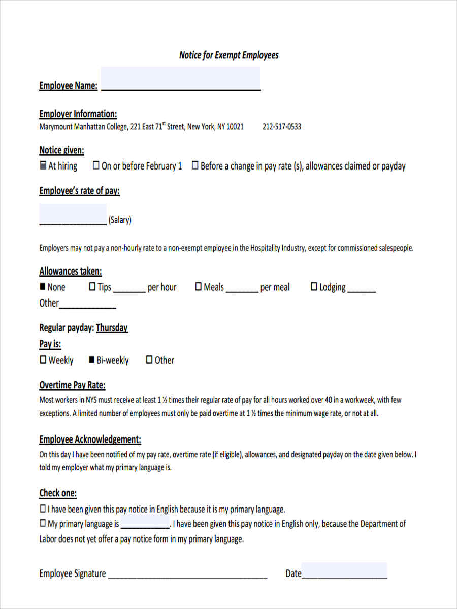 FREE 10+ Notice of Exemption Form Samples, PDF, MS Word, Google Docs, Excel