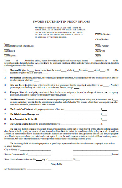FREE 9+ Sworn Statement Forms in PDF | Ms Word | Excel
