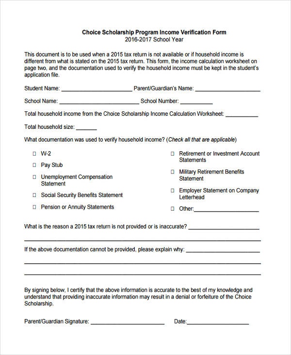 FREE 12+ Income Verification Forms in PDF | Ms Word