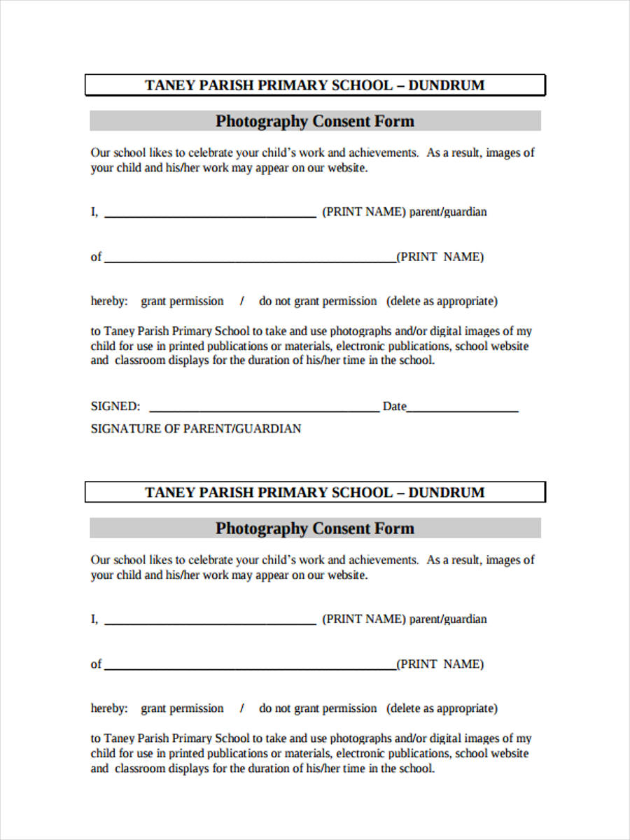 FREE 13 Photography Consent Forms In PDF Ms Word