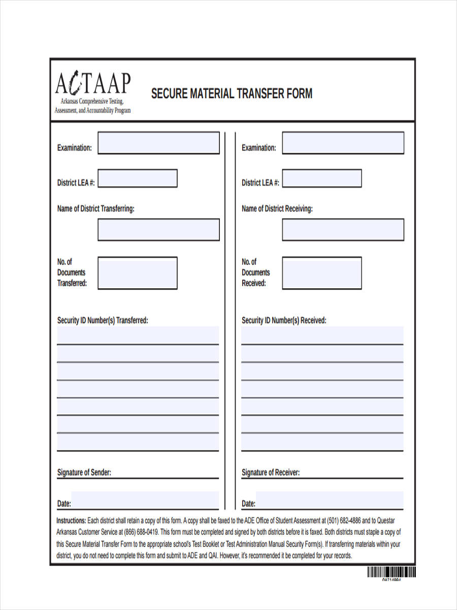 FREE 12+ Material Transfer Form Samples, PDF, MS Word, Google Docs