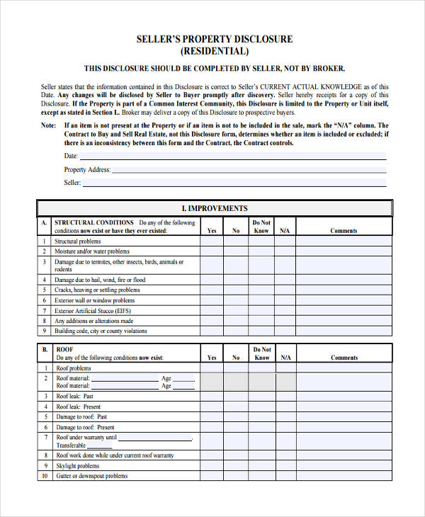 FREE 10+ Sample Disclosure Statement Forms in MS Word | PDF