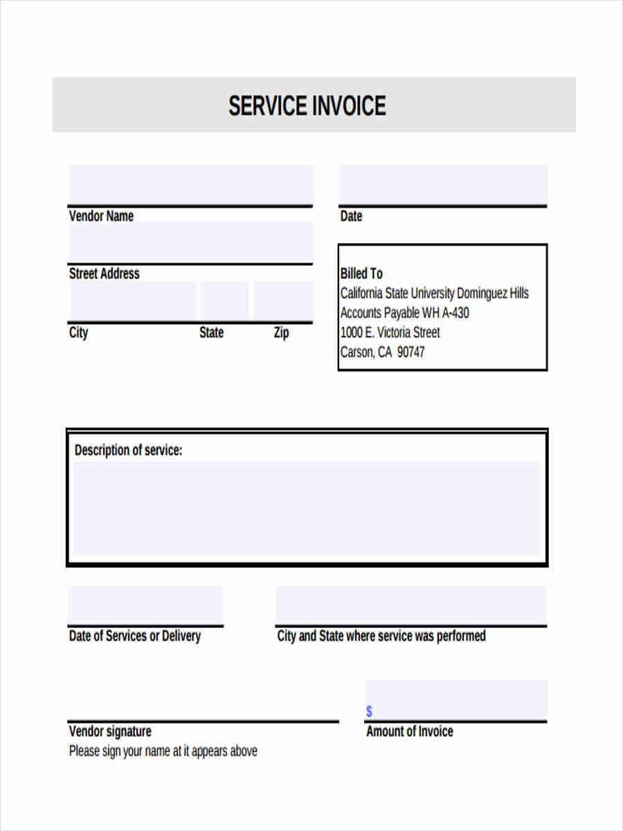 FREE 9+ Sample Service Invoice Forms in MS Word | PDF