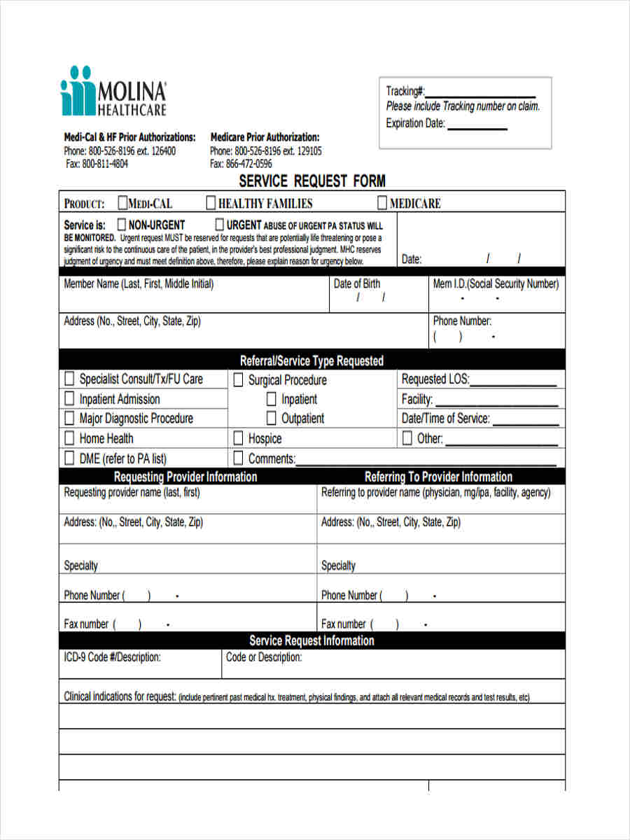 FREE 6+ Sample Medical Service Forms in MS Word | PDF