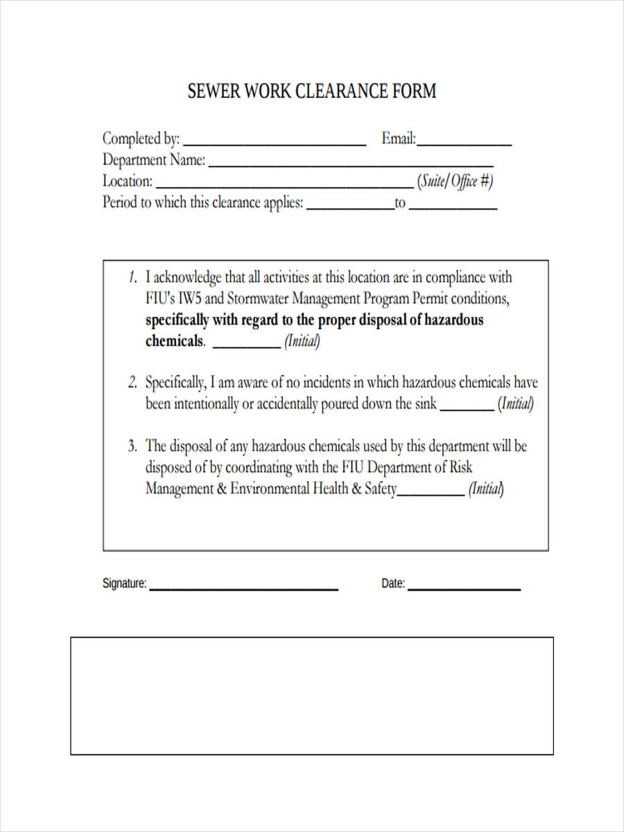 FREE 7+ Work Clearance Forms in PDF | Ms Word